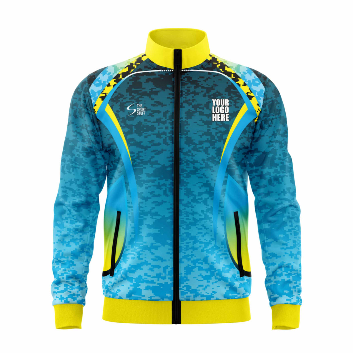 Blue Camo Custom Team Jacket | Custom Sports Team Jackets Online India ...
