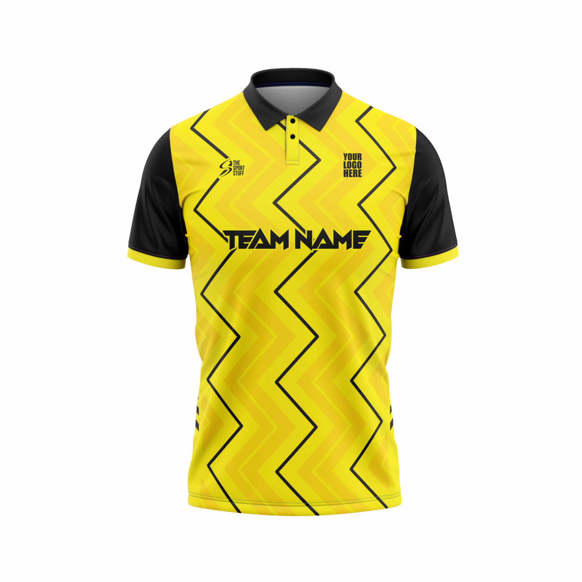 Yellow Zig Zag Custom Cricket Jersey Design | Customized Jerseys Online ...